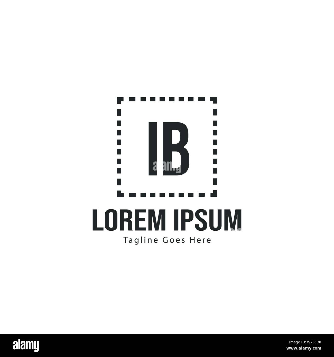 Initial IB logo template with modern frame. Minimalist IB letter logo ...