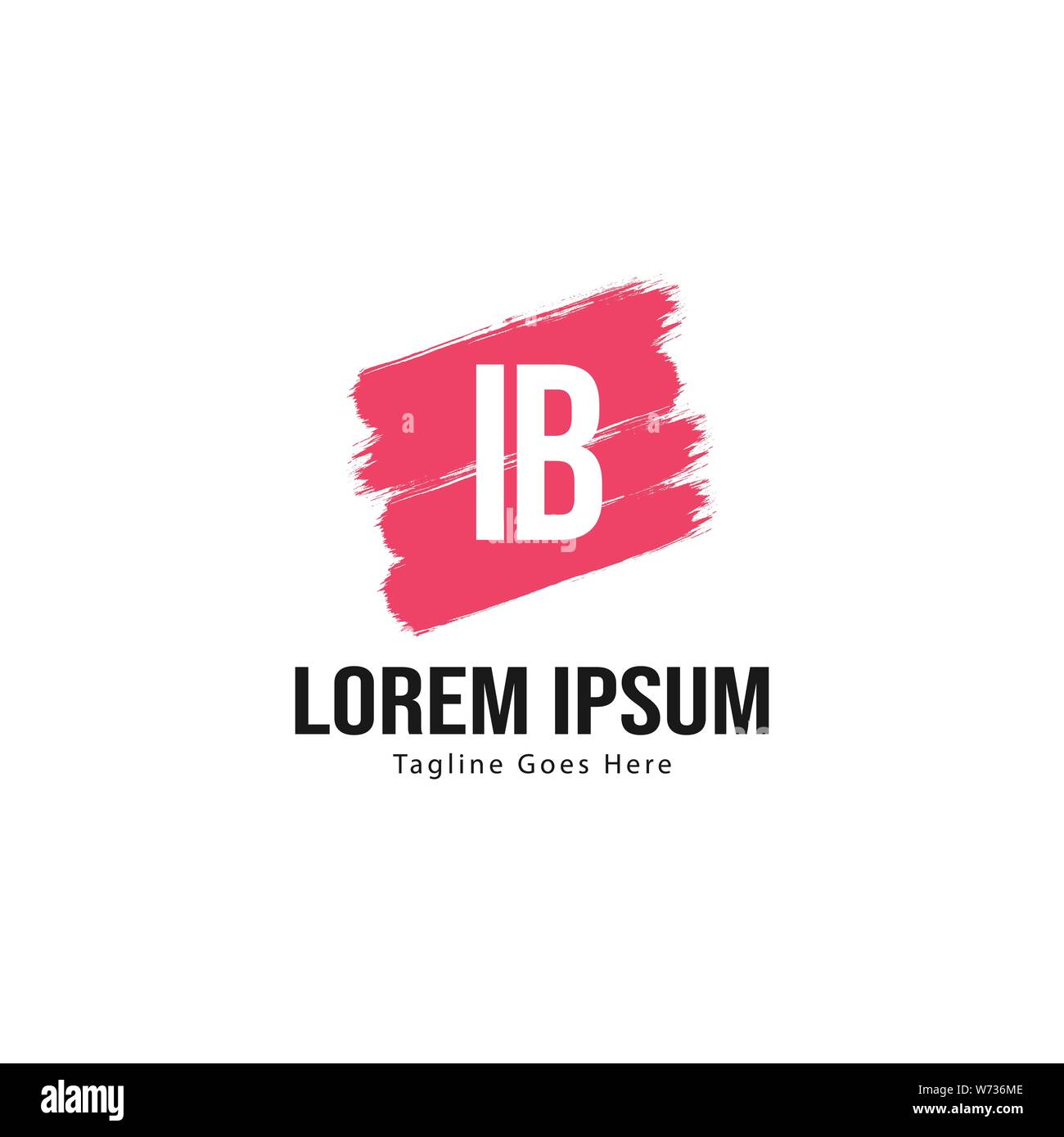 Initial IB logo template with modern frame. Minimalist IB letter logo ...