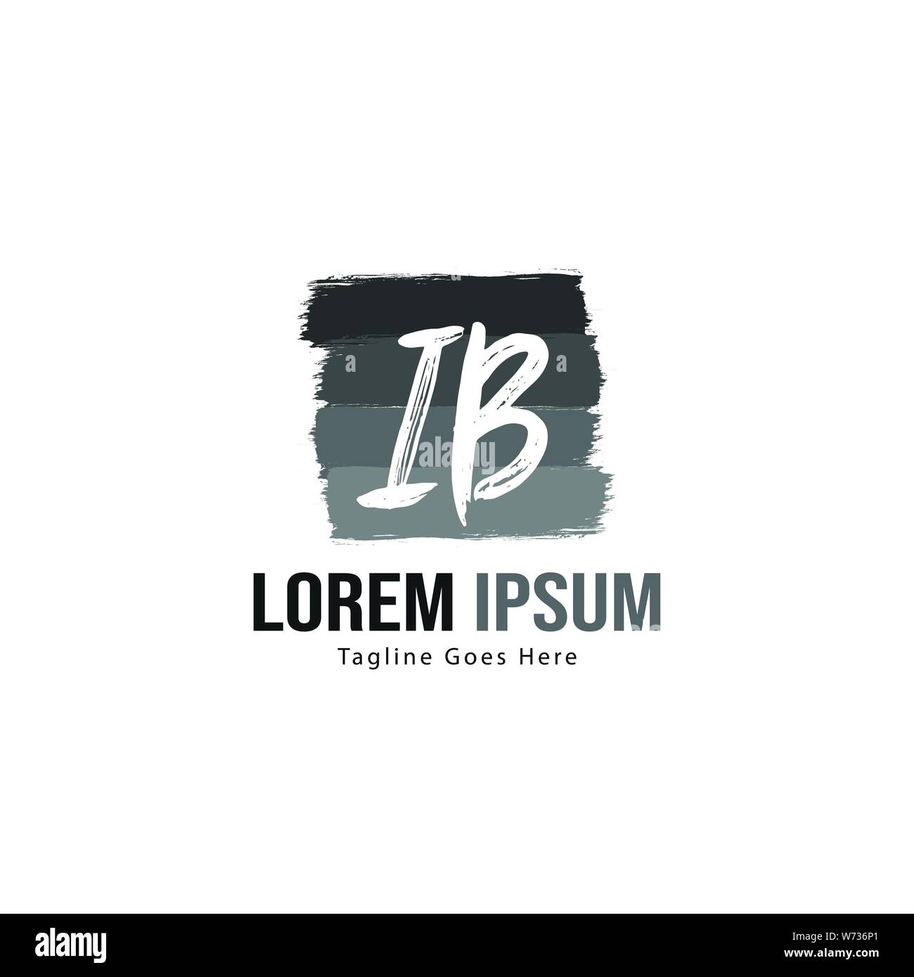 Initial IB logo template with modern frame. Minimalist IB letter logo ...