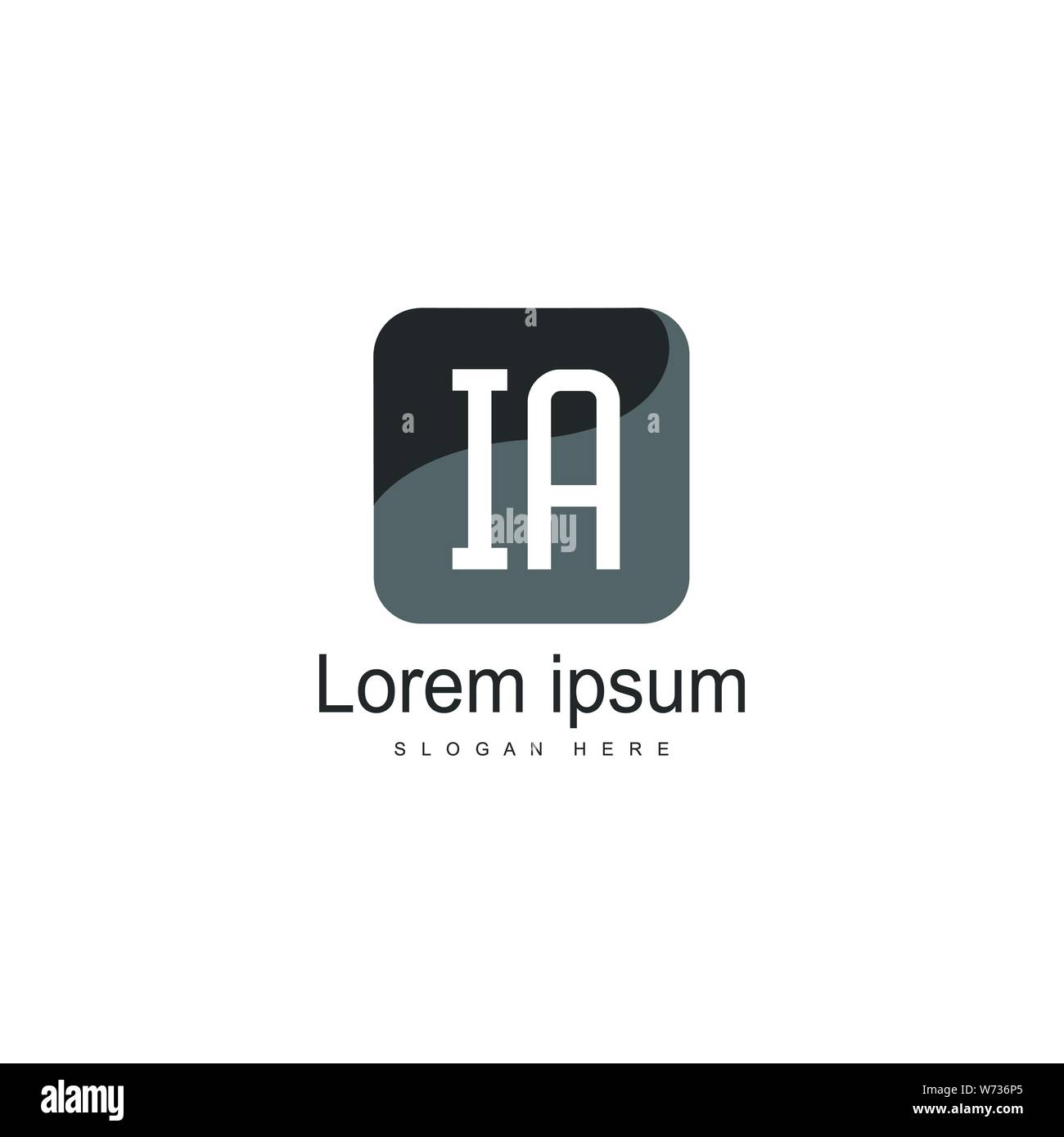 Initial IA logo template with modern frame. Minimalist IA letter logo ...