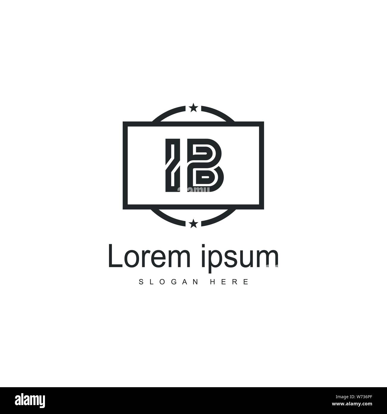 Initial IB logo template with modern frame. Minimalist IB letter logo ...