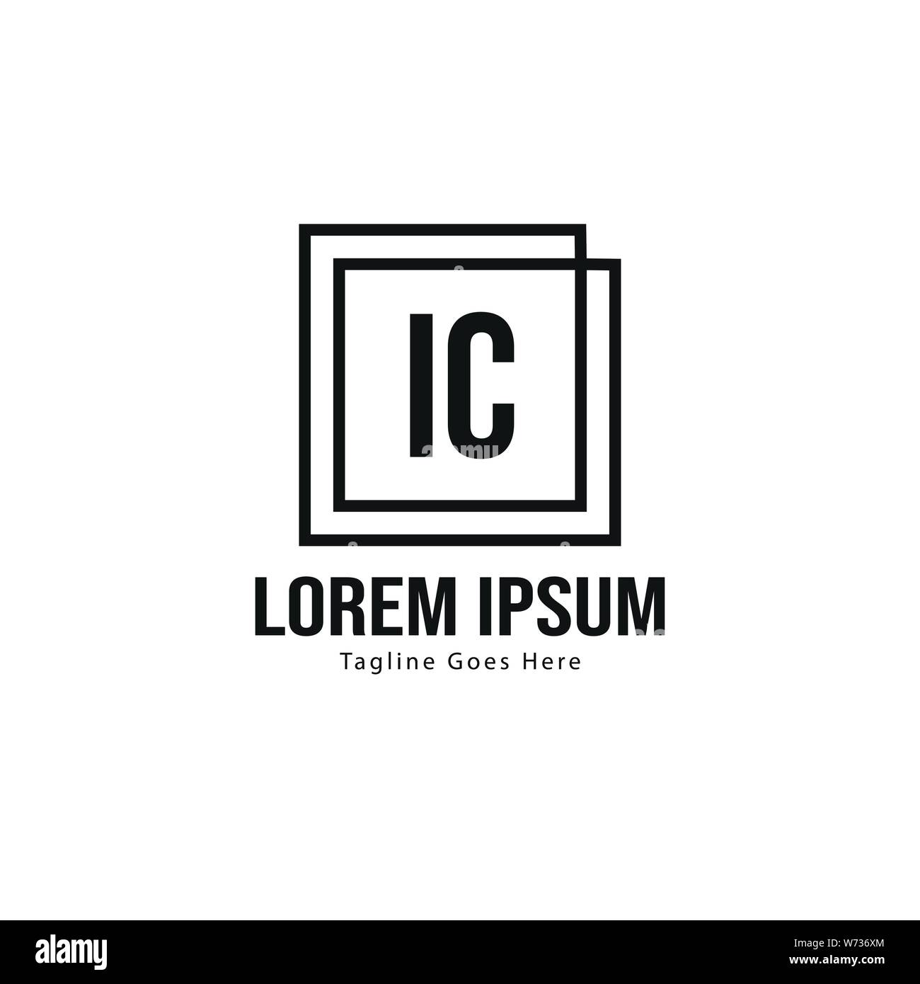 Initial IC logo template with modern frame. Minimalist IC letter logo ...