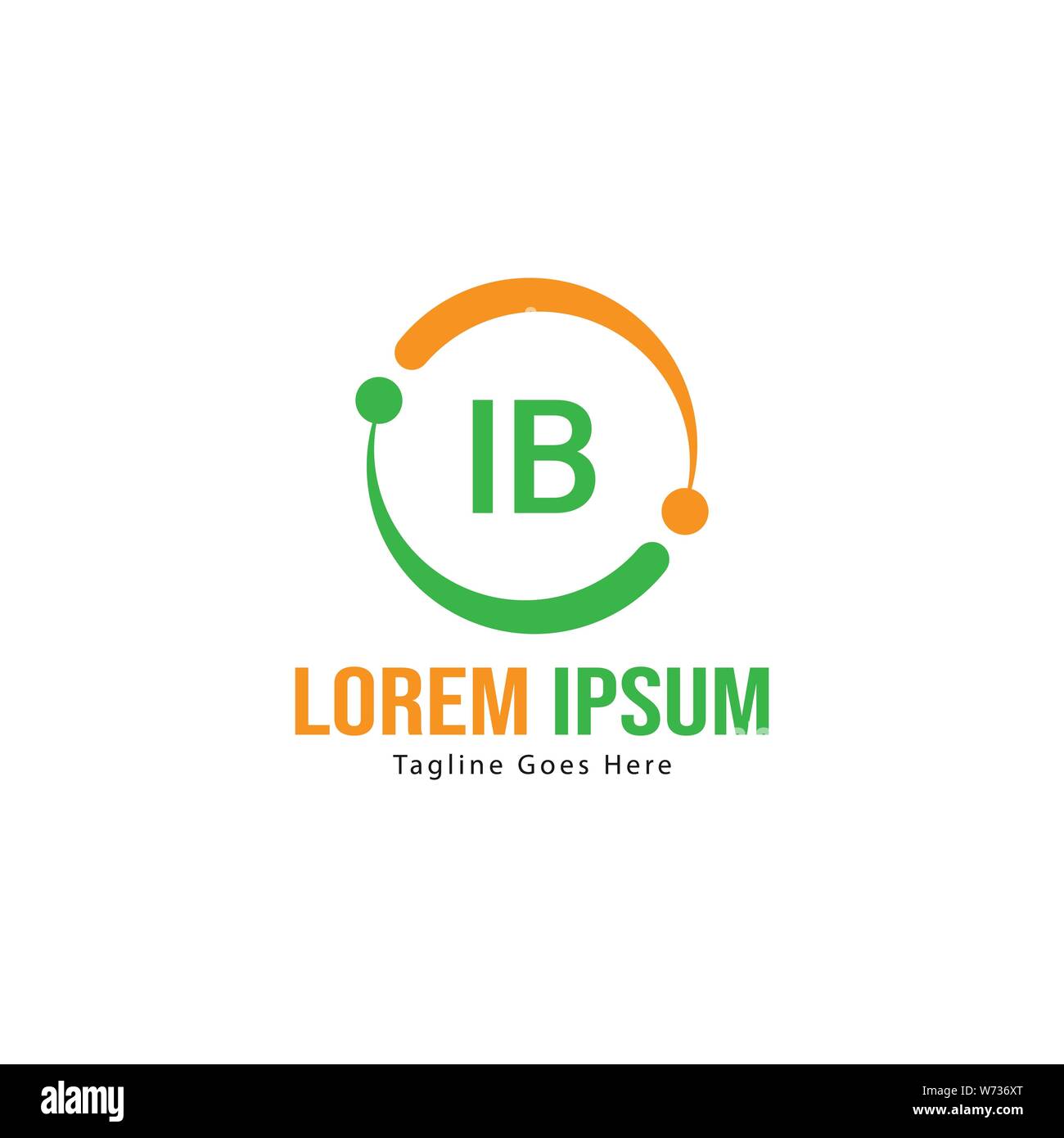 Initial IB logo template with modern frame. Minimalist IB letter logo ...