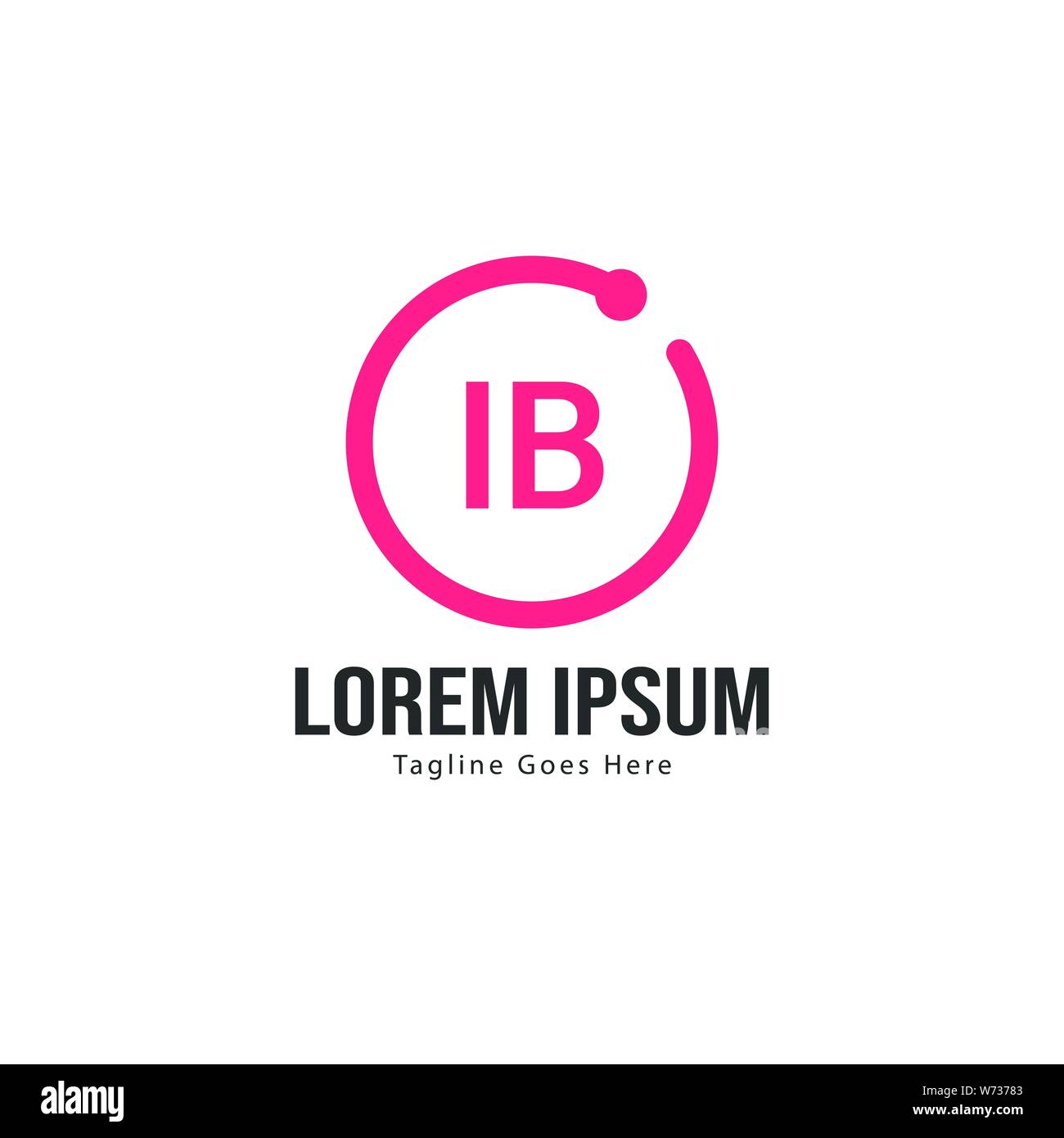 Initial IB logo template with modern frame. Minimalist IB letter logo ...