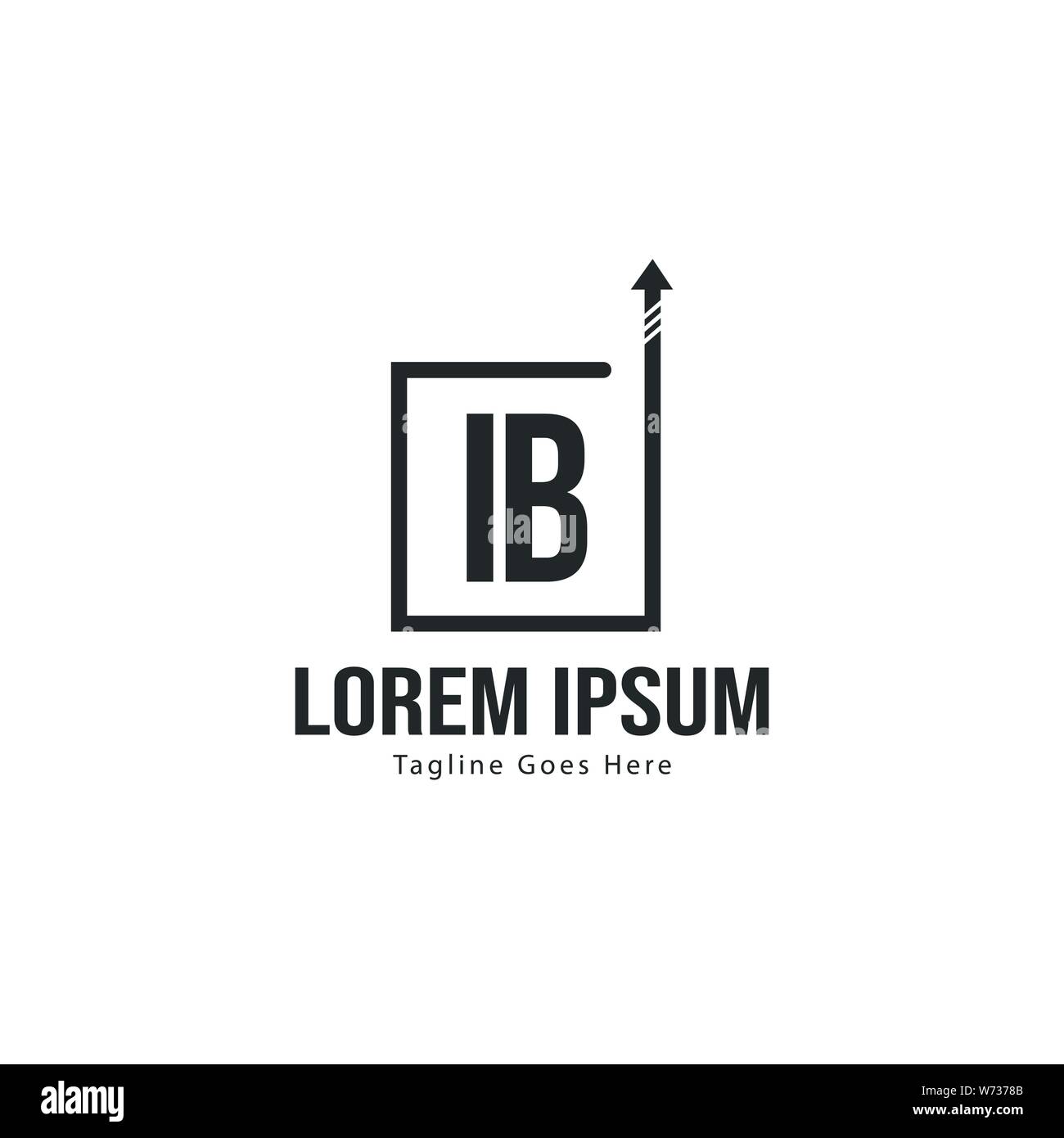 Initial IB logo template with modern frame. Minimalist IB letter logo ...