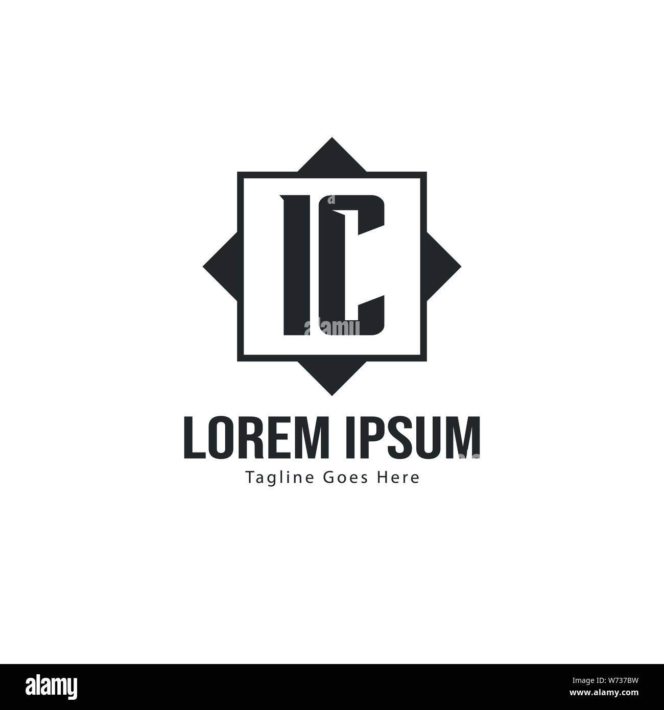 Initial IC logo template with modern frame. Minimalist IC letter logo ...