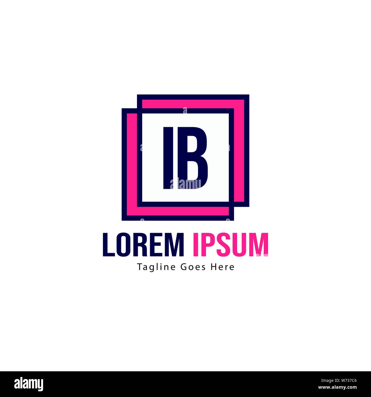 Initial IB logo template with modern frame. Minimalist IB letter logo ...