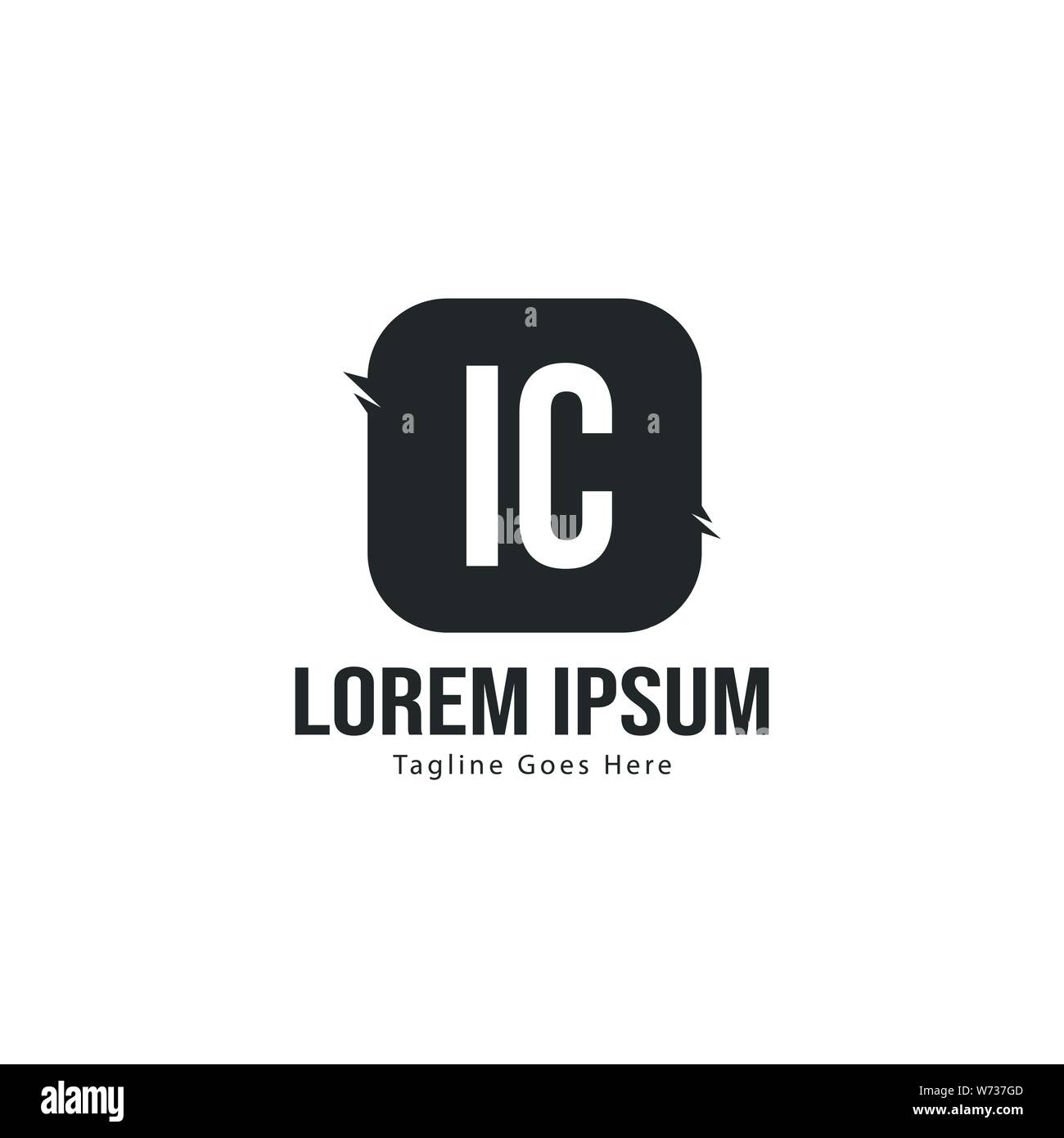 Initial IC logo template with modern frame. Minimalist IC letter logo ...