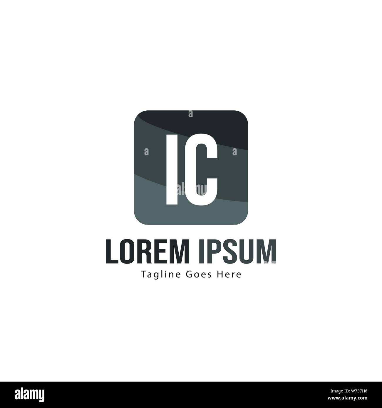 Initial IC logo template with modern frame. Minimalist IC letter logo ...