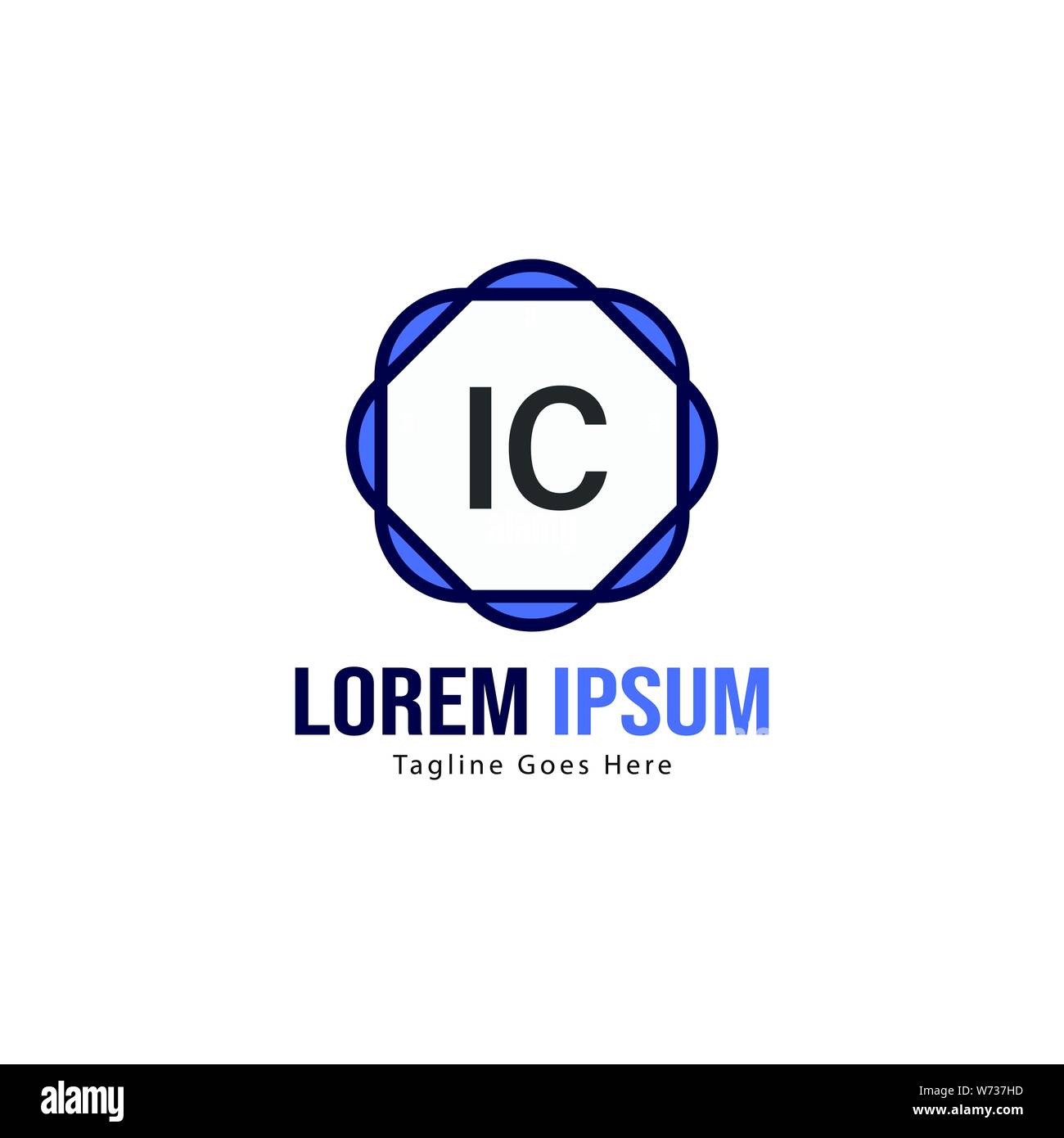 Initial IC logo template with modern frame. Minimalist IC letter logo ...