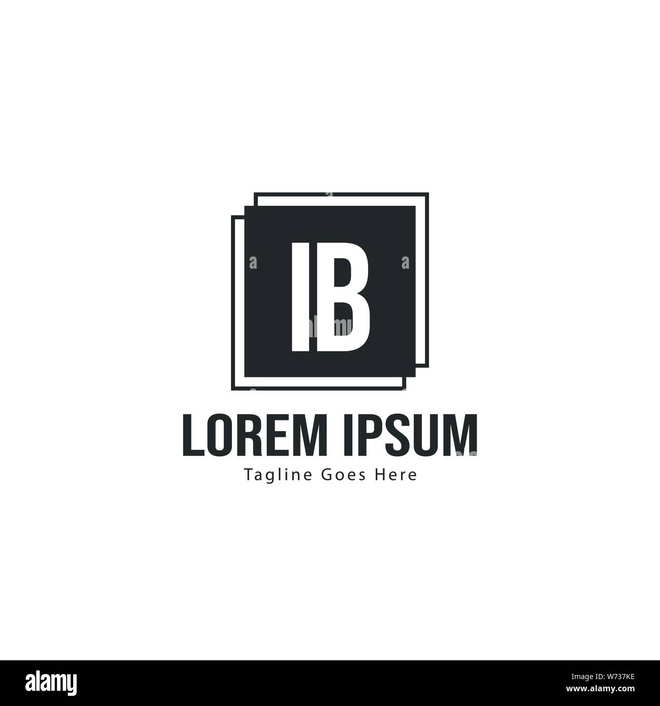 Initial IB logo template with modern frame. Minimalist IB letter logo ...