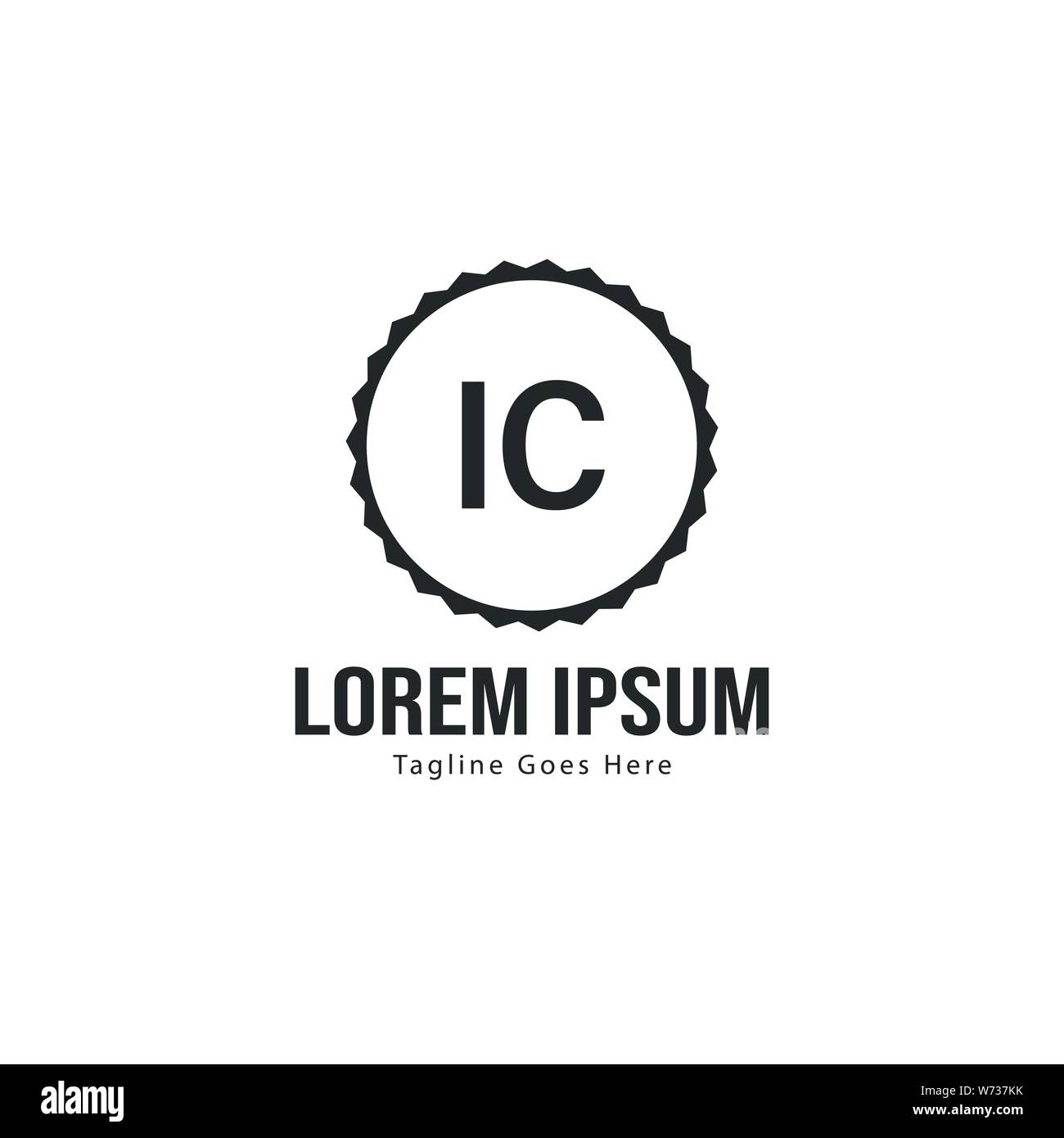 Initial IC logo template with modern frame. Minimalist IC letter logo ...