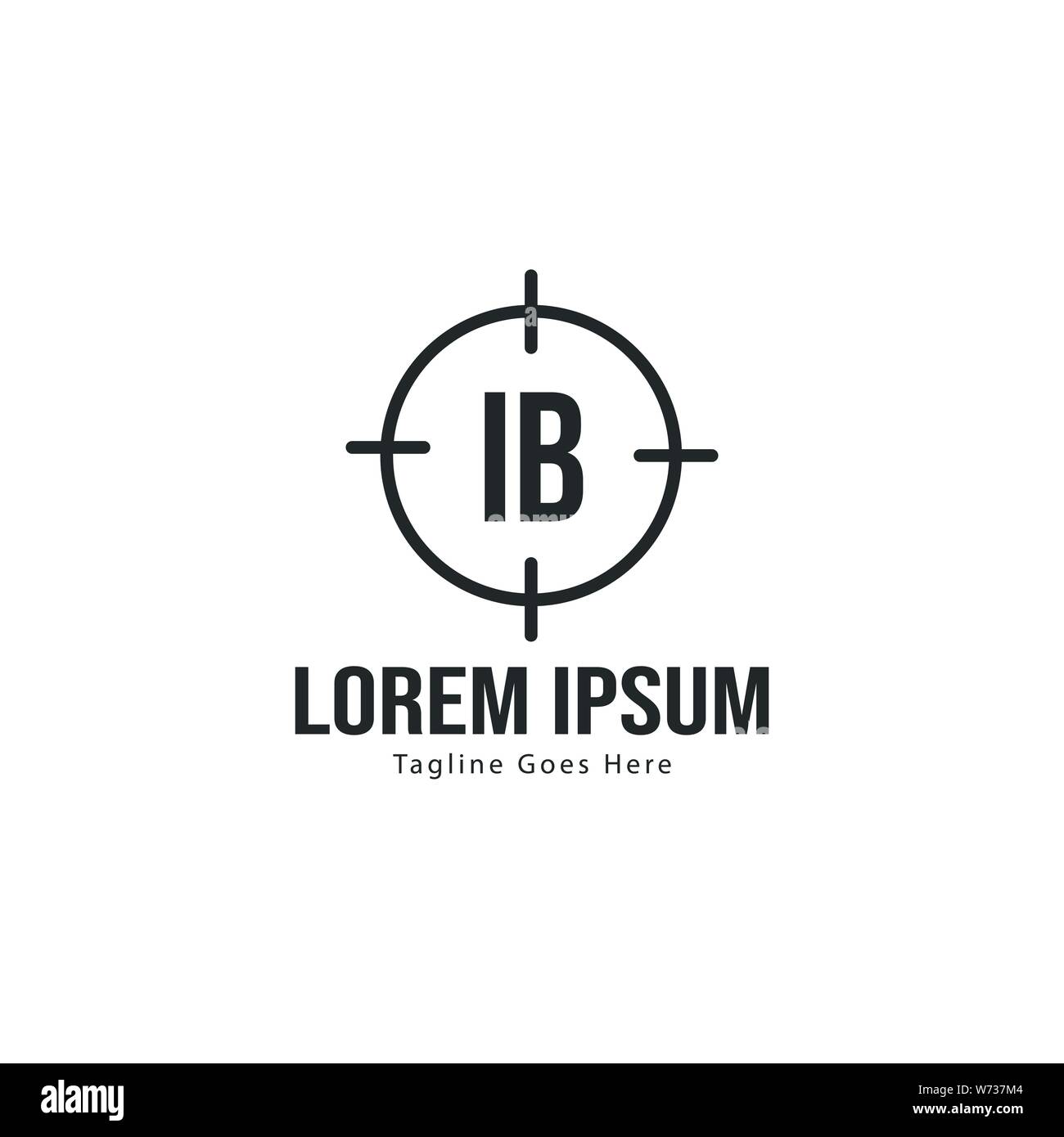 Initial IB logo template with modern frame. Minimalist IB letter logo ...