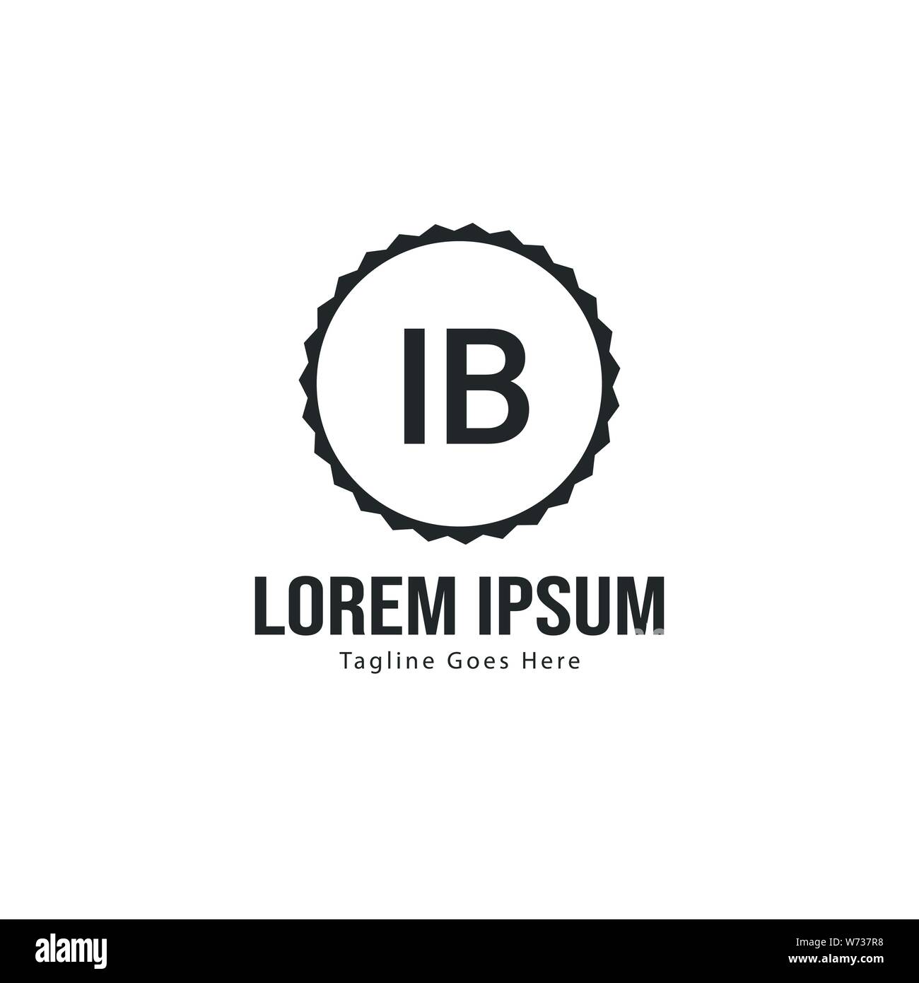 Initial IB logo template with modern frame. Minimalist IB letter logo ...