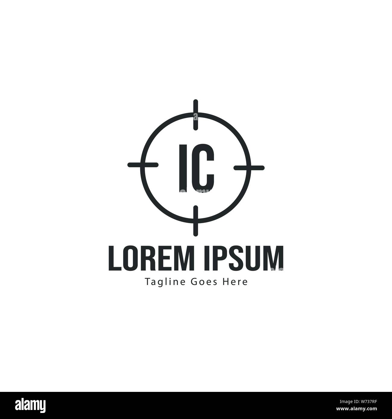 Initial IC logo template with modern frame. Minimalist IC letter logo ...