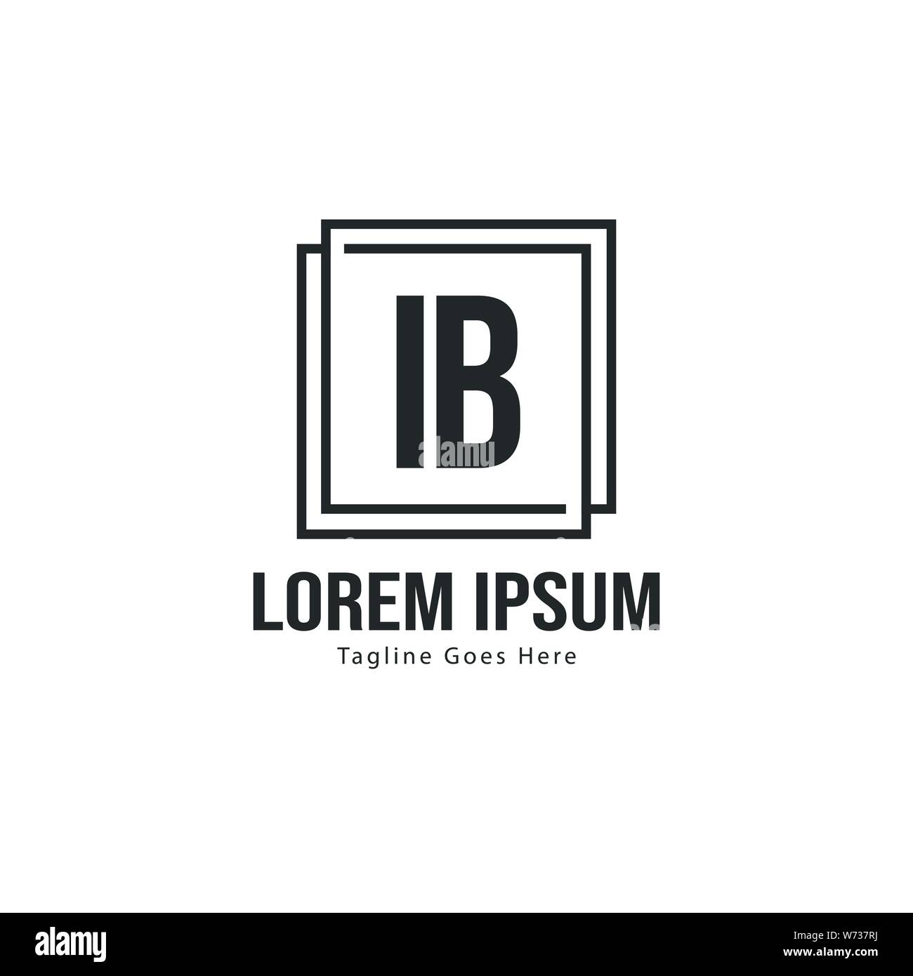 Initial IB logo template with modern frame. Minimalist IB letter logo ...