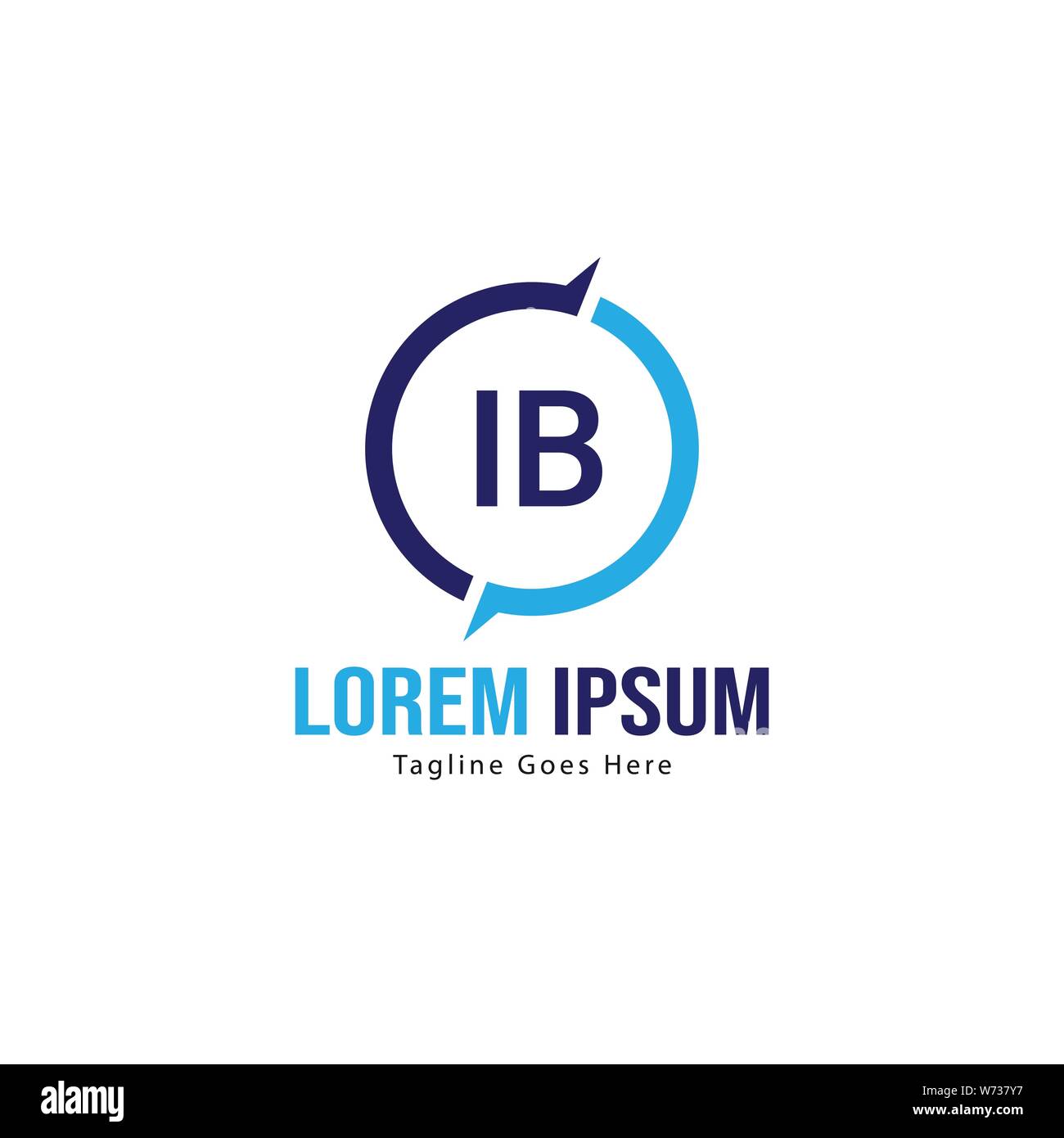 Initial IB logo template with modern frame. Minimalist IB letter logo ...