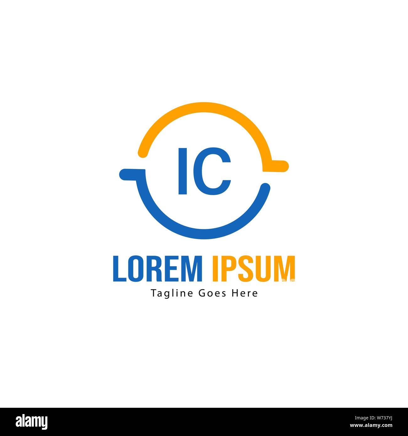 Initial IC logo template with modern frame. Minimalist IC letter logo ...
