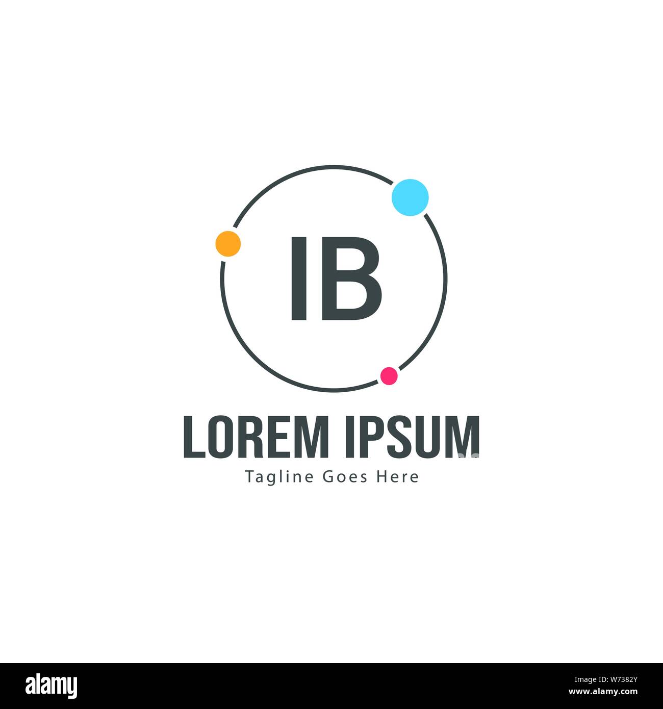 Initial IB logo template with modern frame. Minimalist IB letter logo ...