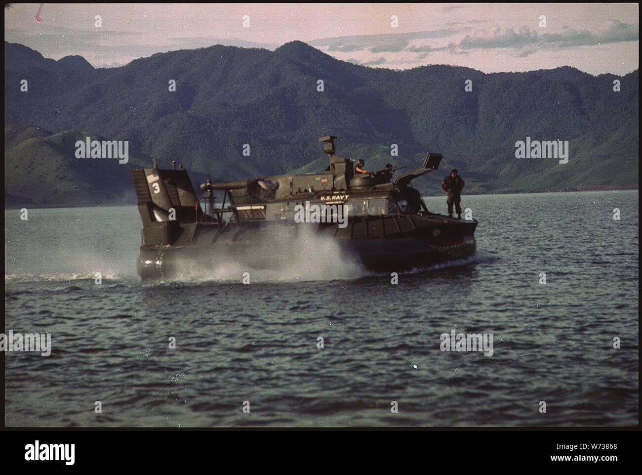 South Vietnam....A U.S. Navy patrol air cushion vehicle (PACV) glides ...