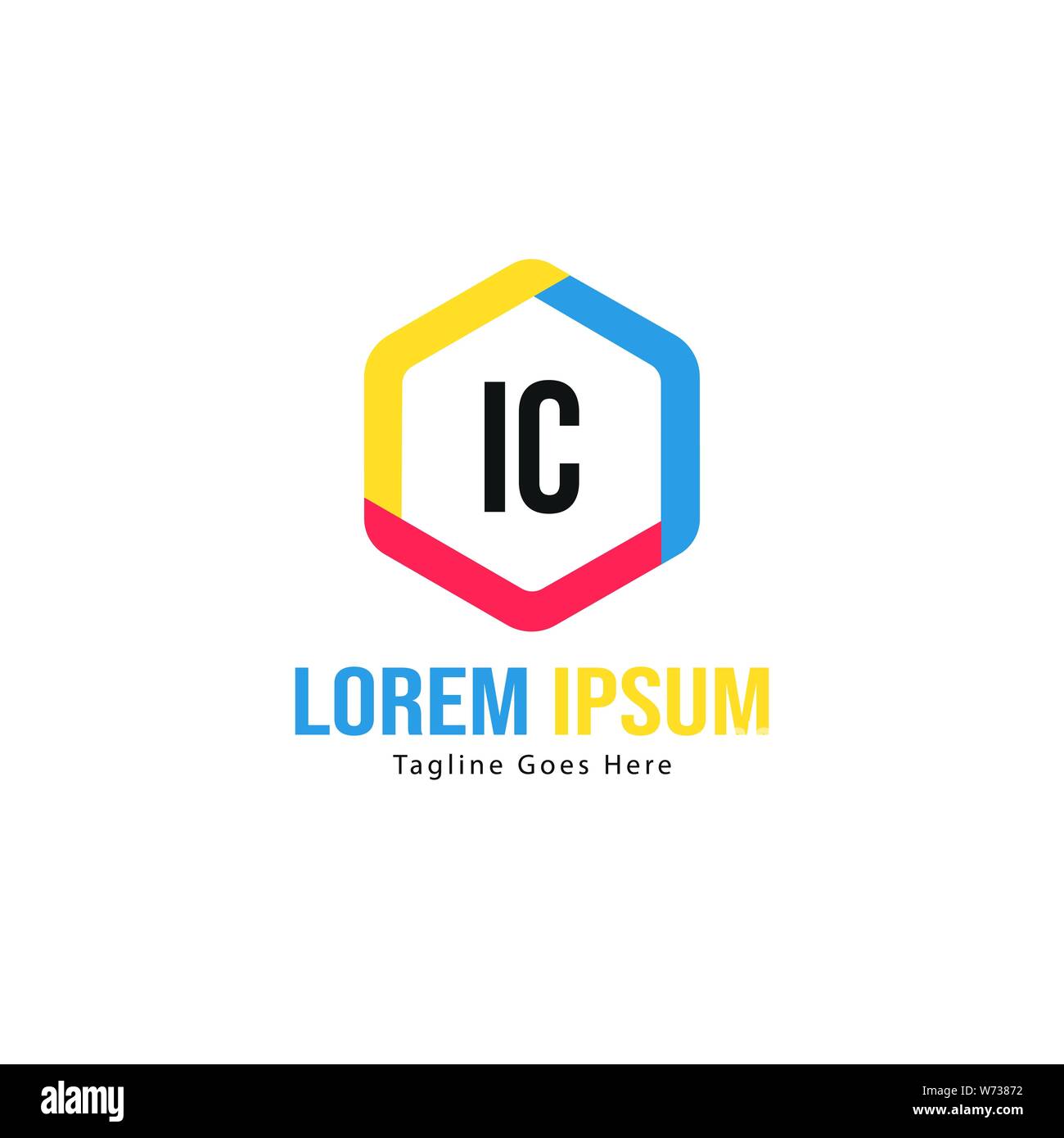 Initial IC logo template with modern frame. Minimalist IC letter logo ...