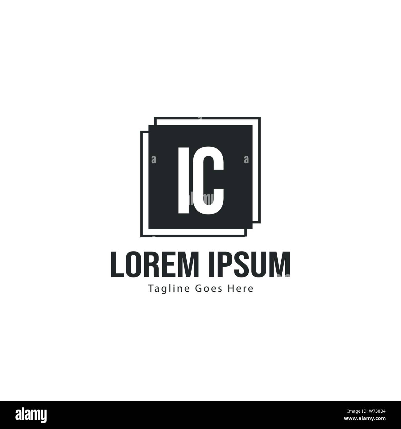 Initial IC logo template with modern frame. Minimalist IC letter logo ...