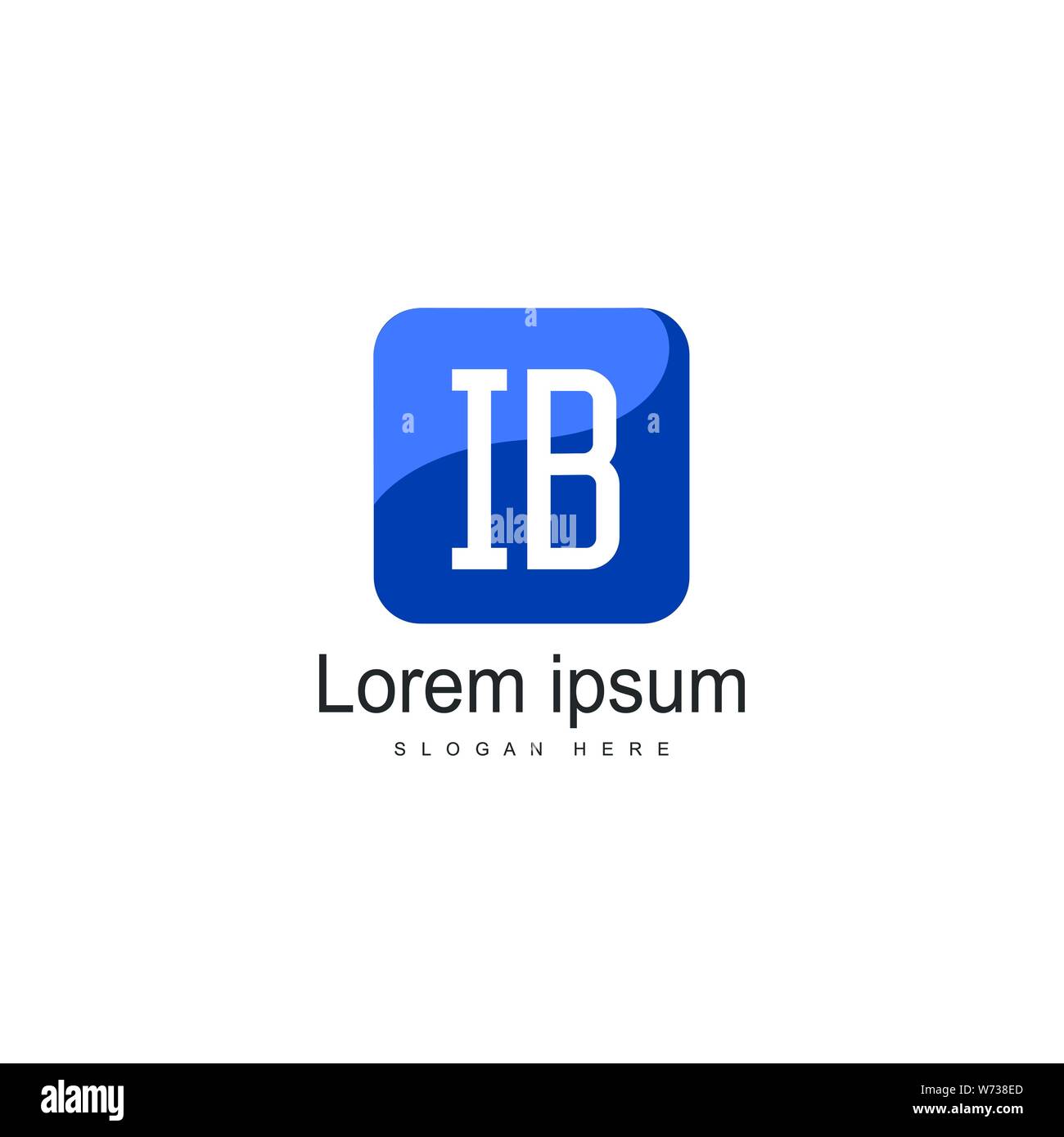 Initial IB logo template with modern frame. Minimalist IB letter logo ...