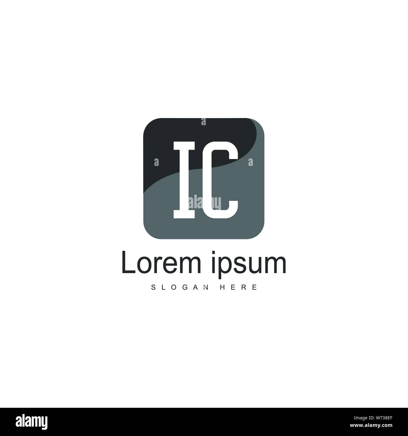 Initial IC logo template with modern frame. Minimalist IC letter logo ...