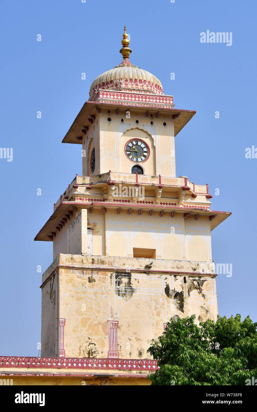 Clock tower, City Palace komplex, Jaipur, Rajasthan, India, Asia ...