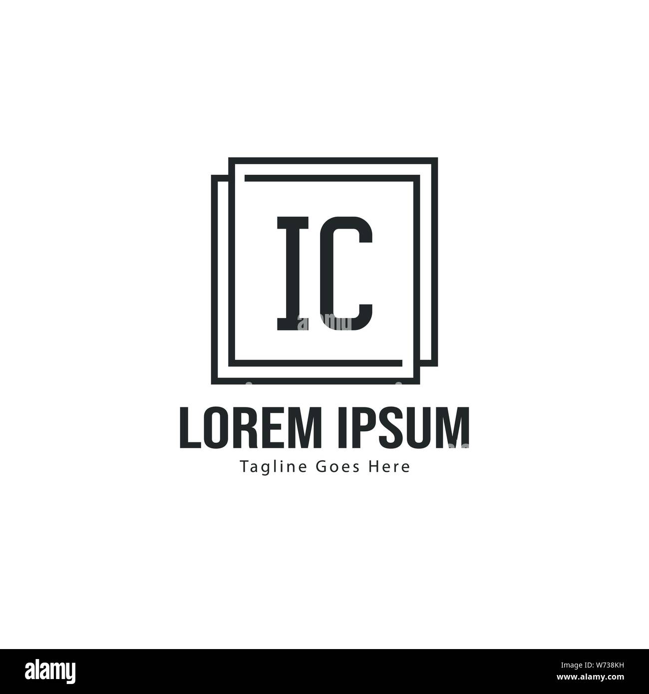 Initial IC logo template with modern frame. Minimalist IC letter logo ...