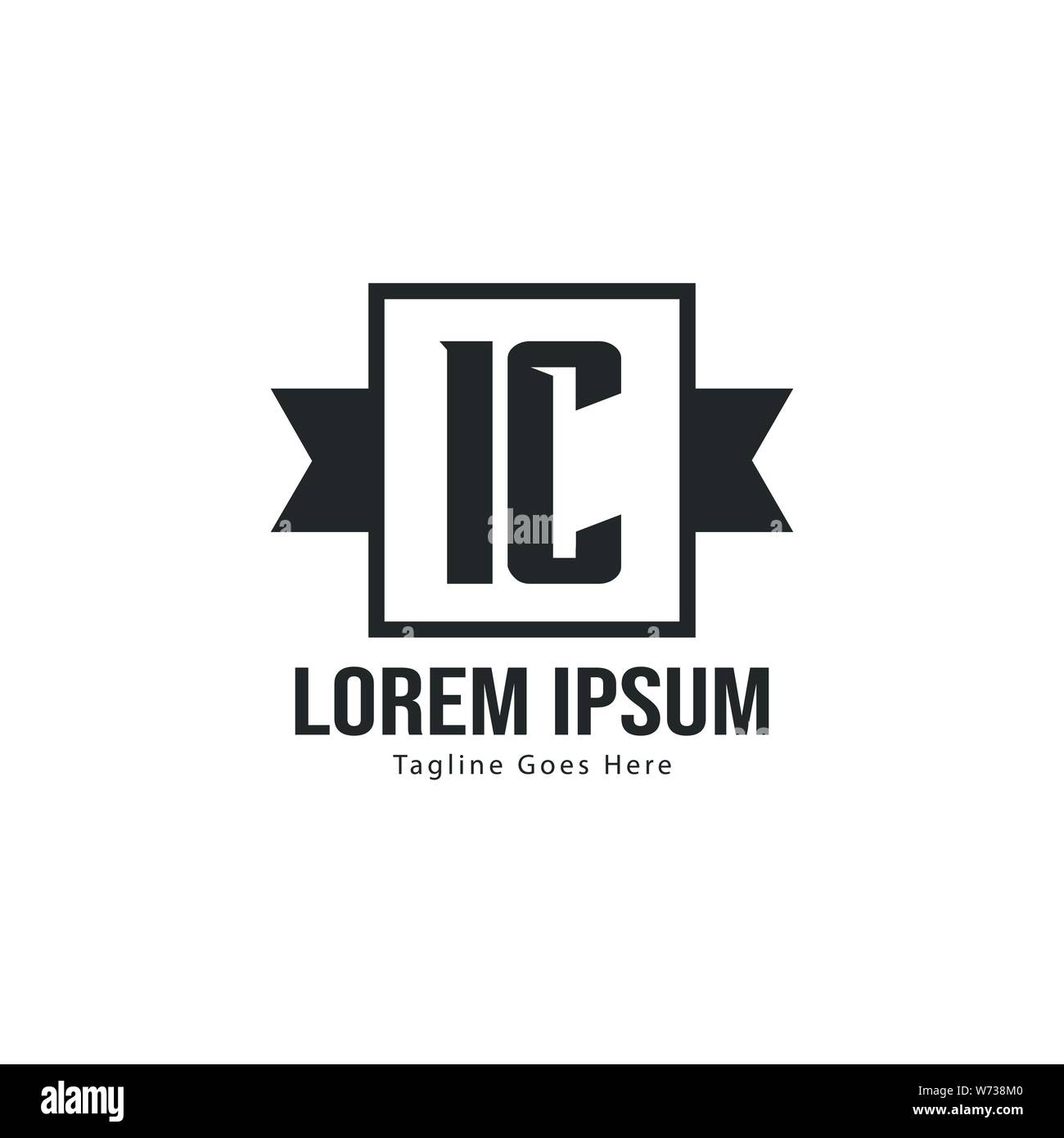 Initial IC logo template with modern frame. Minimalist IC letter logo ...