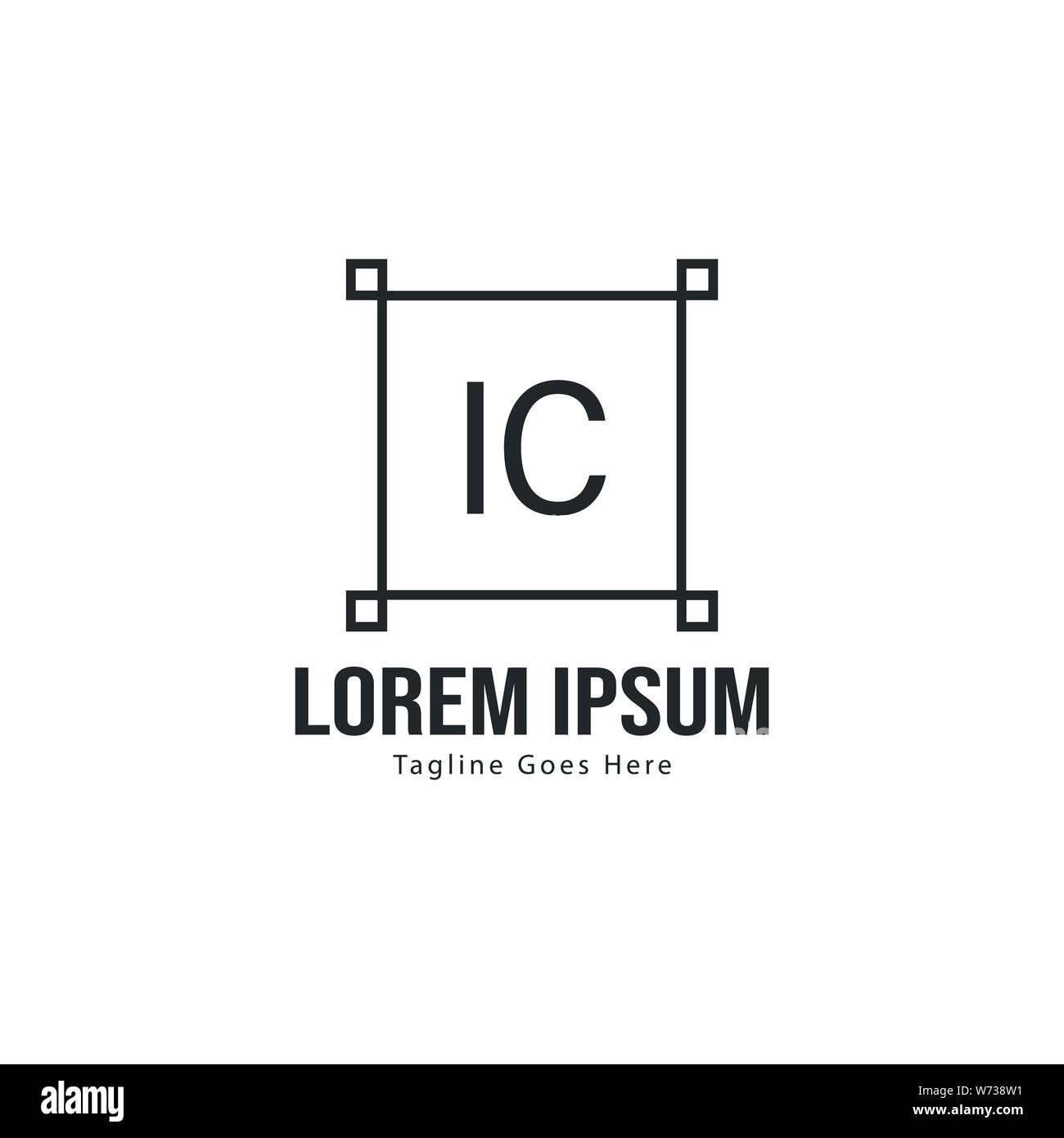 Initial IC logo template with modern frame. Minimalist IC letter logo ...