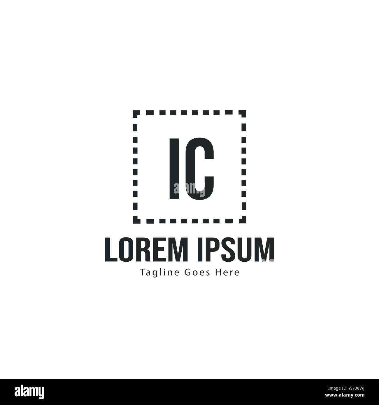 Initial IC logo template with modern frame. Minimalist IC letter logo ...