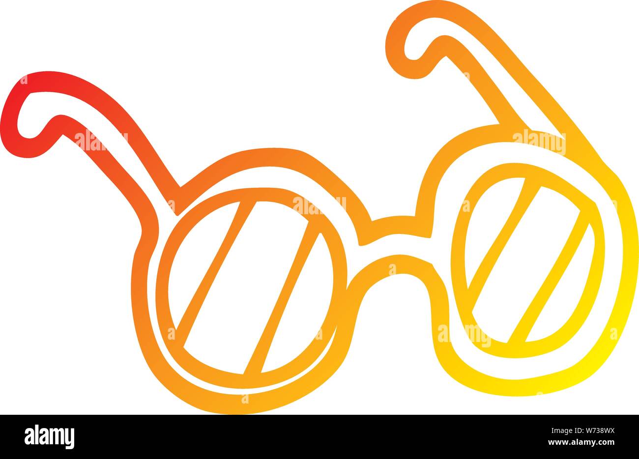 warm gradient line drawing of a cartoon spectacles Stock Vector Image ...