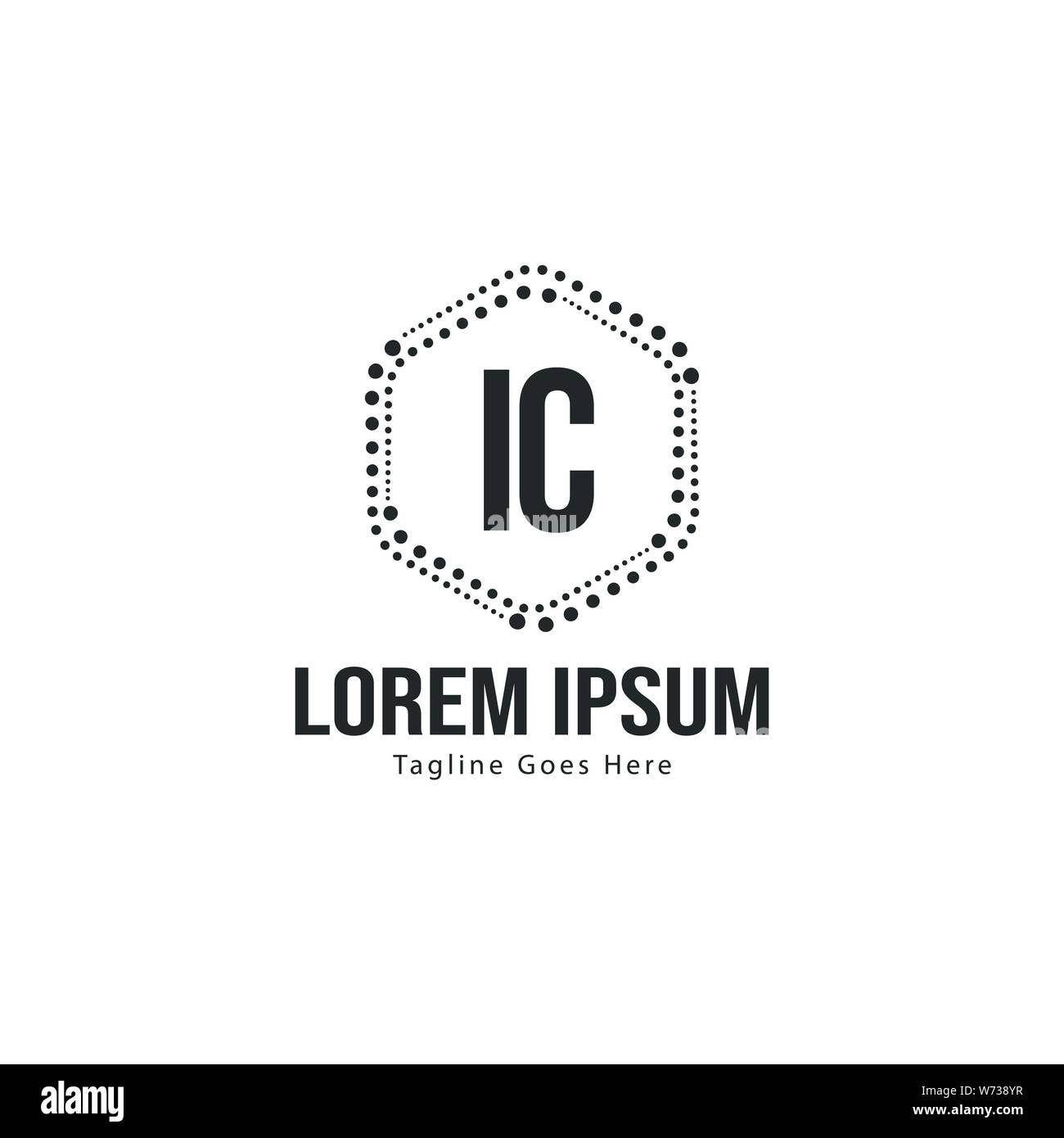 Initial IC logo template with modern frame. Minimalist IC letter logo ...