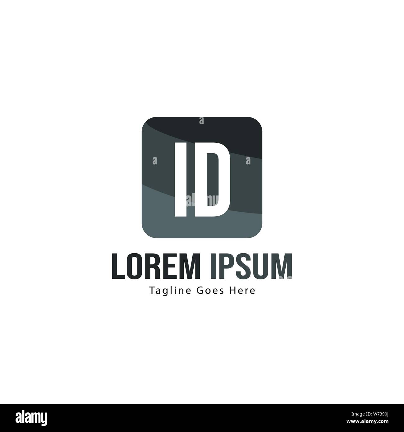 Initial ID logo template with modern frame. Minimalist ID letter logo ...