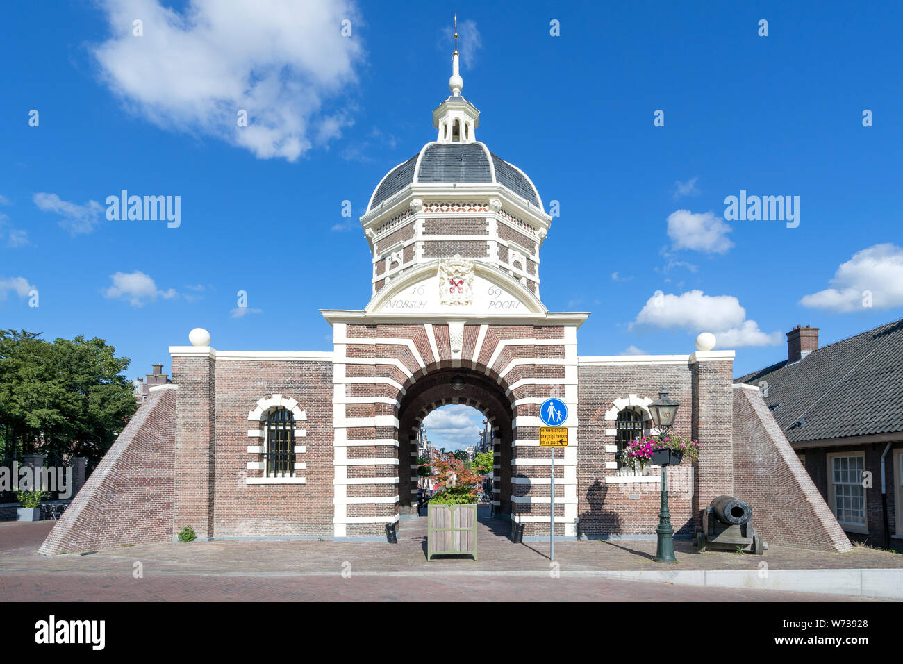 The Morspoort, western gate in Leiden, The Netherlands. Built in 1669 ...