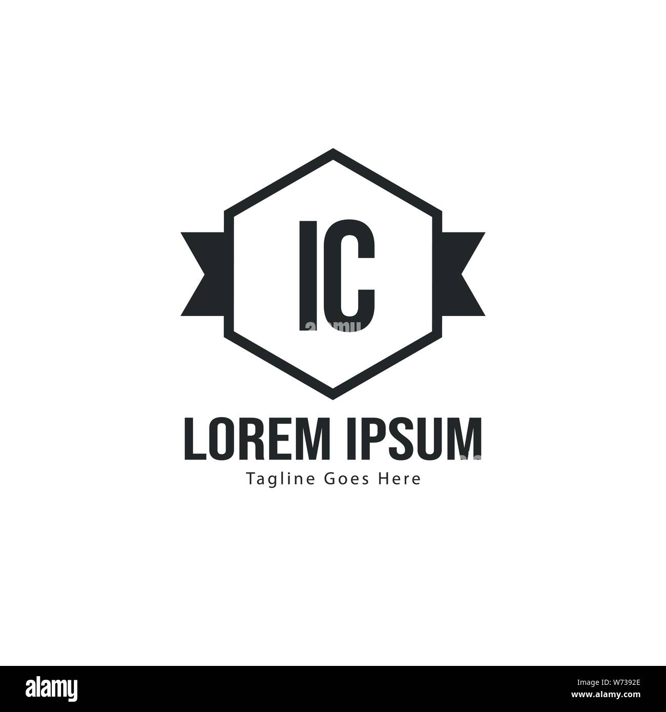 Initial IC logo template with modern frame. Minimalist IC letter logo ...