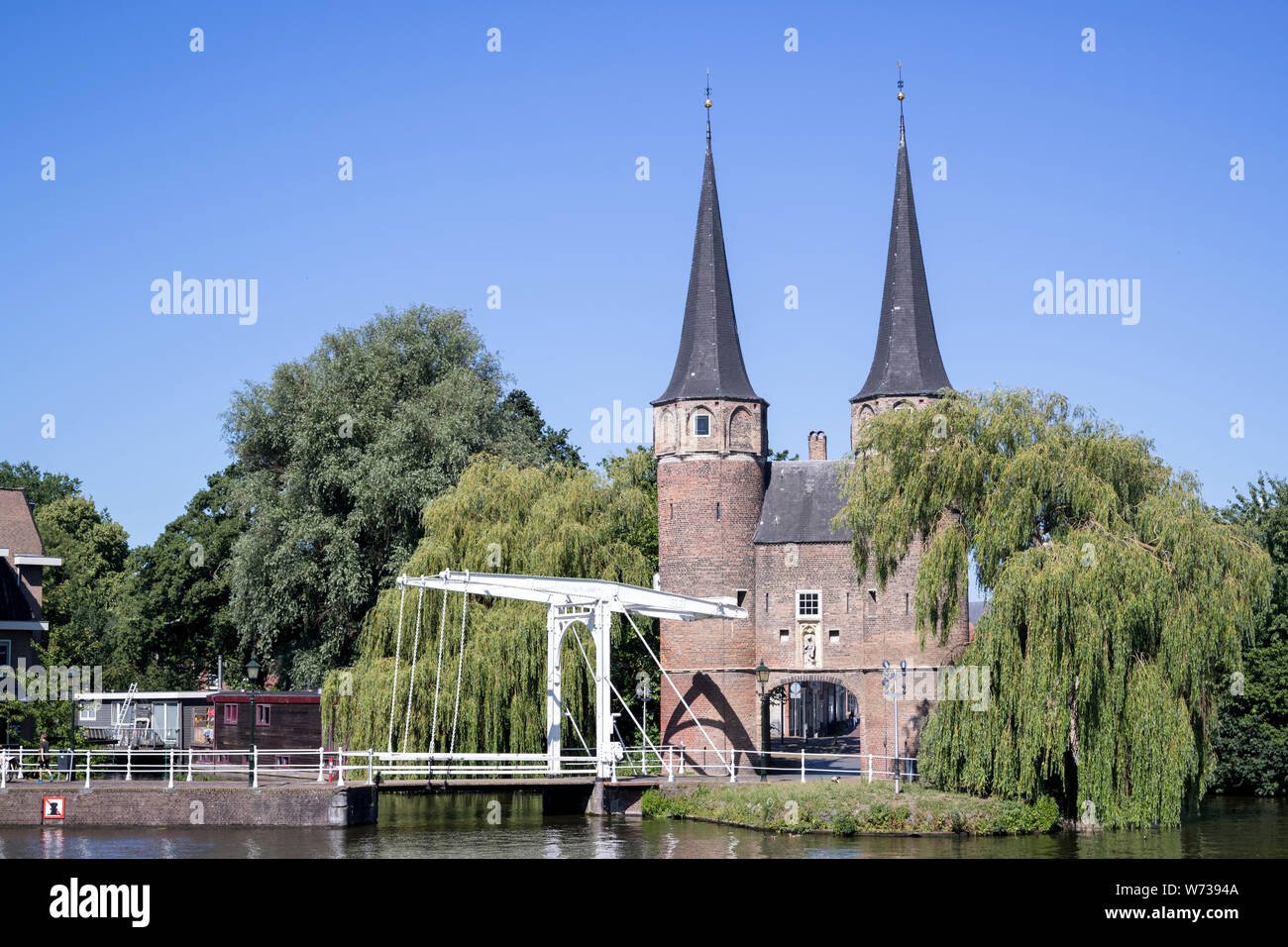 The Oostpoort (Eastern Gate) in Delft, The Netherlands. Built around ...