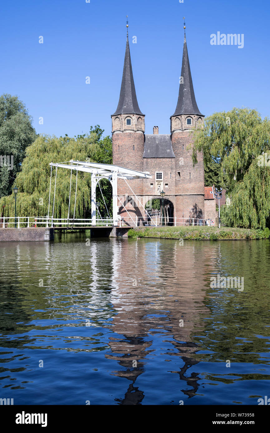 The Oostpoort (Eastern Gate) in Delft, The Netherlands. Built around ...