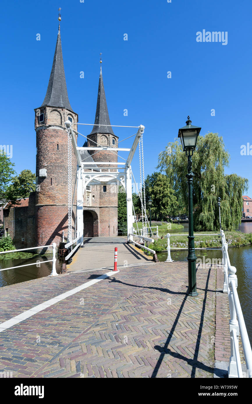The Oostpoort (Eastern Gate) in Delft, The Netherlands. Built around ...