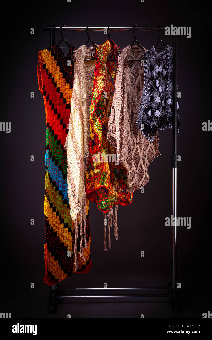 Full size stand alone hanger with colourful handmade embroidery ...