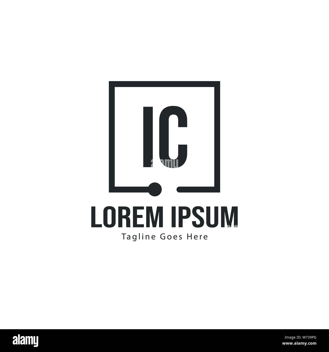 Initial IC logo template with modern frame. Minimalist IC letter logo ...