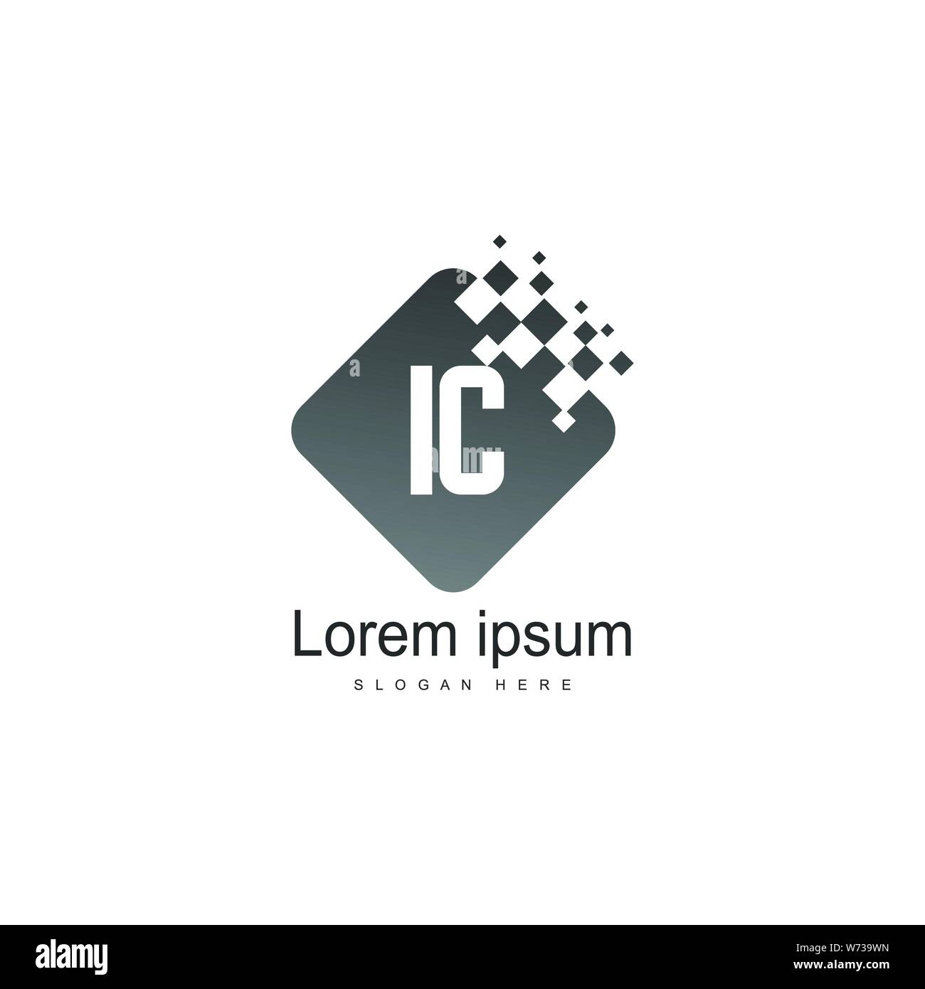 Initial IC logo template with modern frame. Minimalist IC letter logo ...