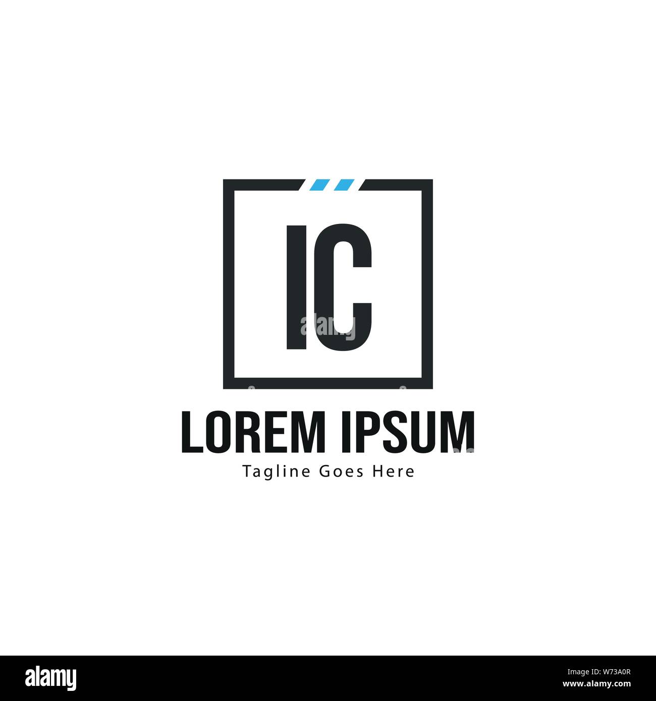 Initial IC logo template with modern frame. Minimalist IC letter logo ...