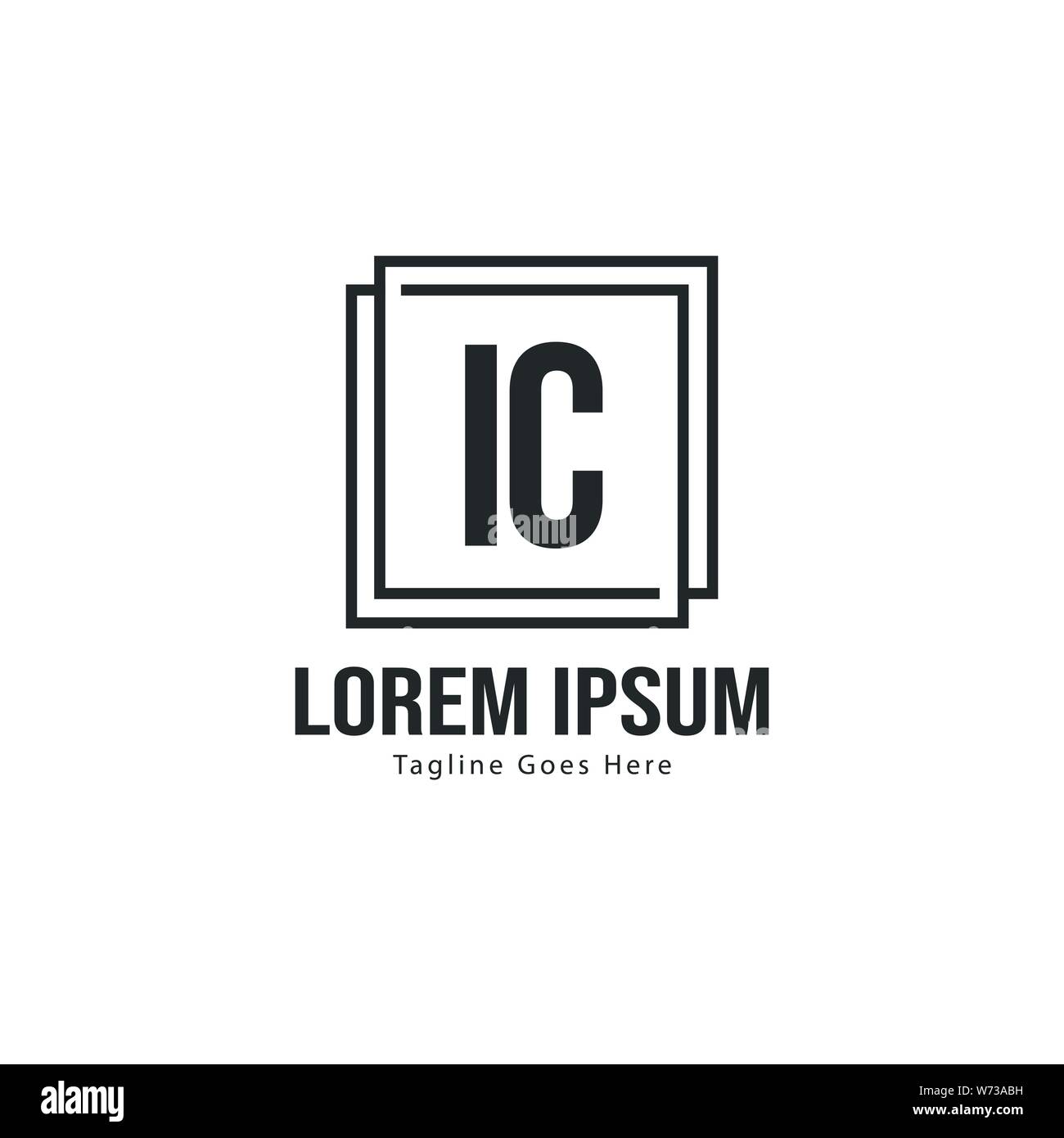 Initial IC logo template with modern frame. Minimalist IC letter logo ...