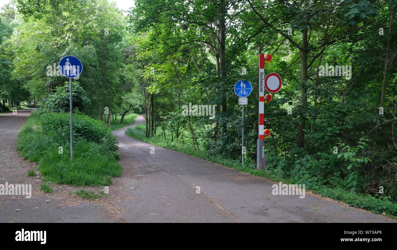 Path with Flood Barrier Stock Photo - Alamy