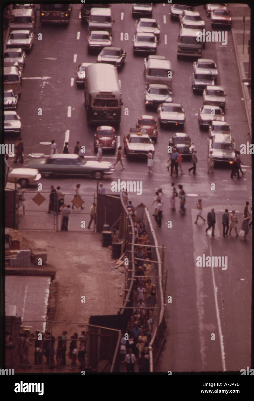 TRAFFIC ON MARKET STREET, PHILADELPHIA'S MAIN EAST-WEST ARTERY, LOOKING ...