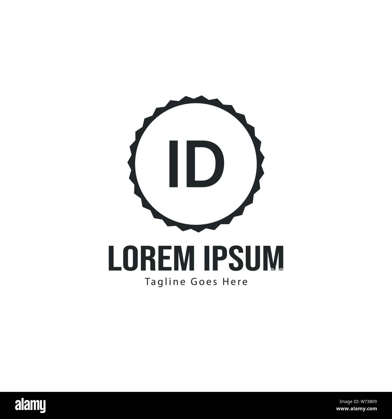 Initial ID logo template with modern frame. Minimalist ID letter logo ...