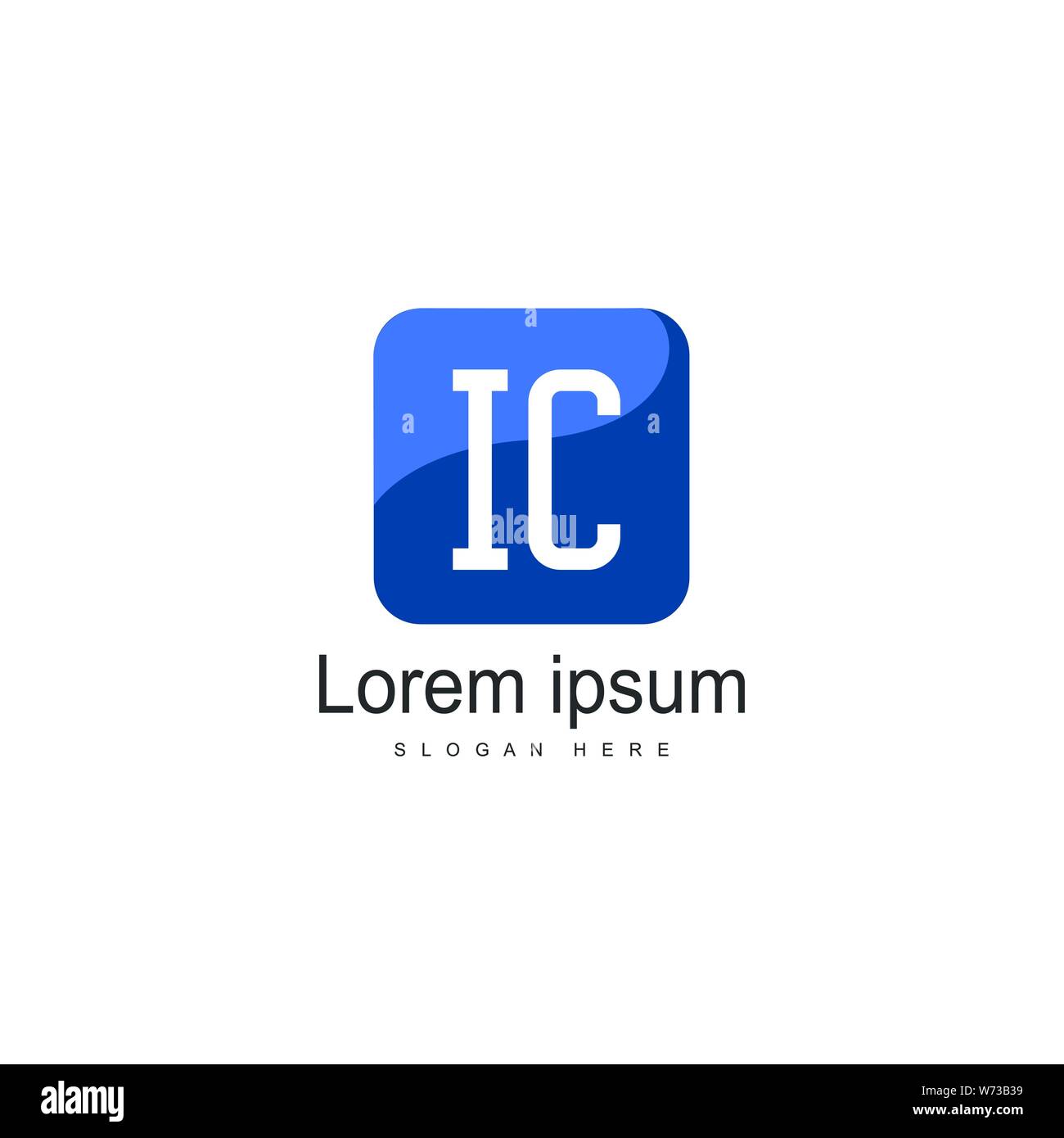 Initial IC logo template with modern frame. Minimalist IC letter logo ...